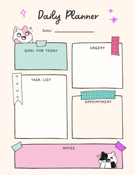 Cute Daily Planner - Etsy