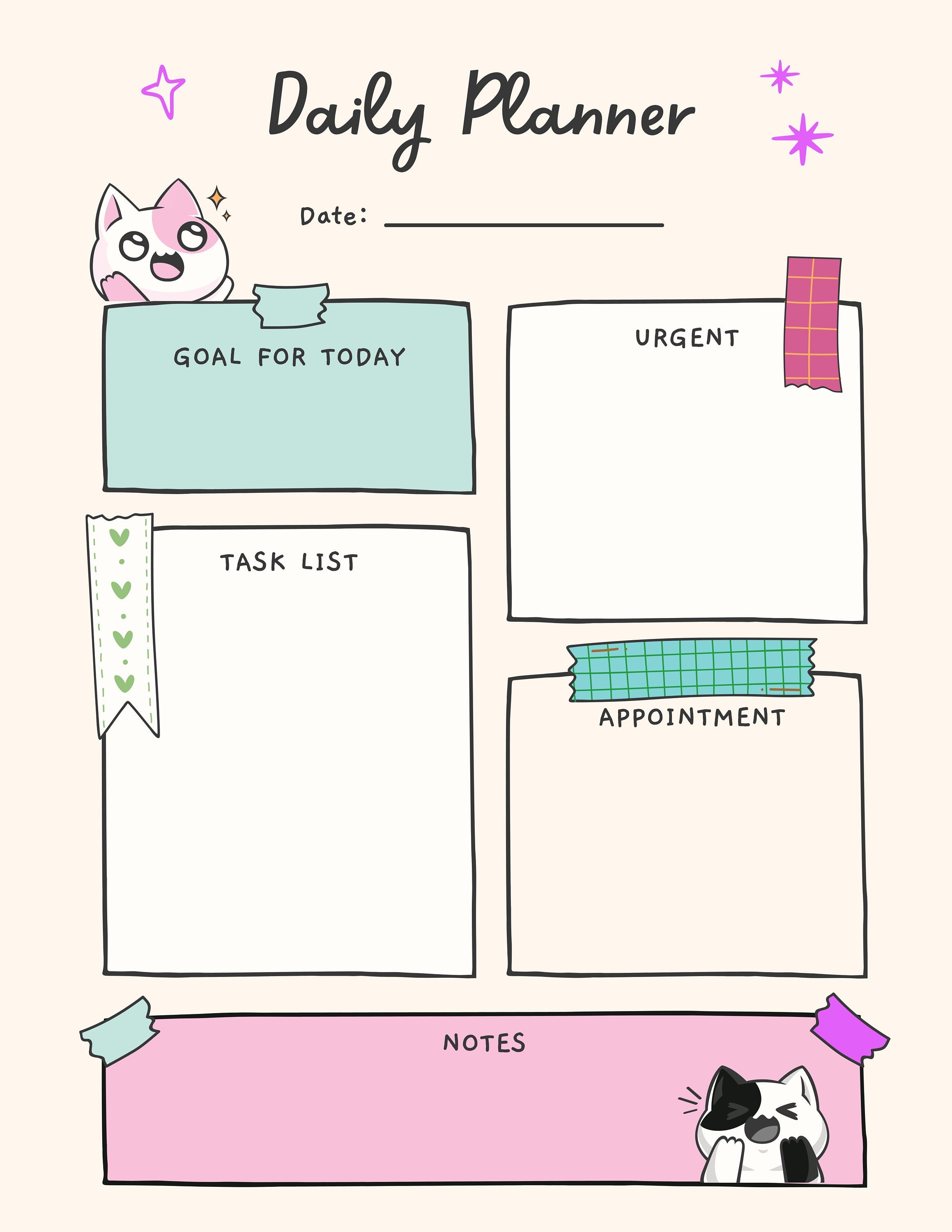 Cute Daily Planner - Etsy