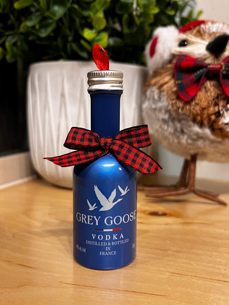 Mini Liquor Bottle Ornament - Maker’s Mark - Bacardi - Smirnoff - Grey ...