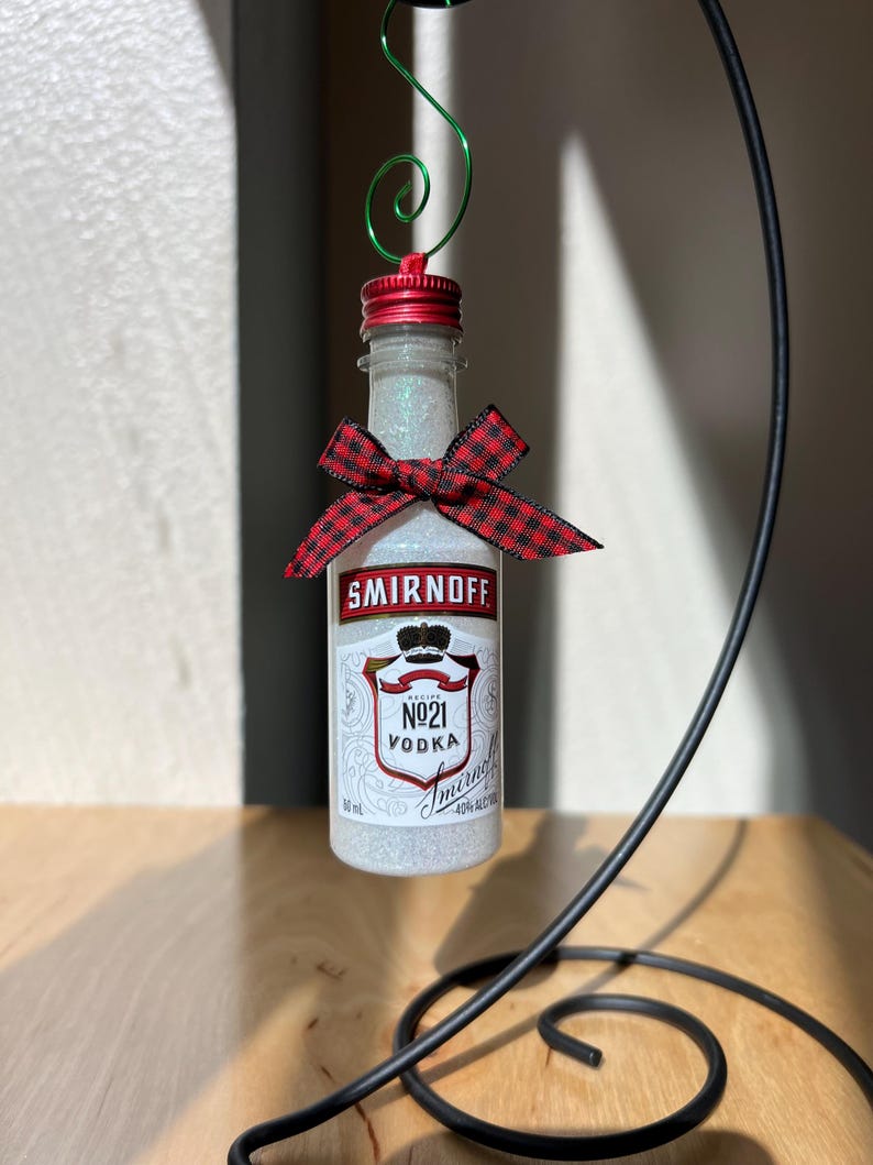 Mini Liquor Bottle Ornament - Maker’s Mark - Bacardi - Smirnoff - Grey ...