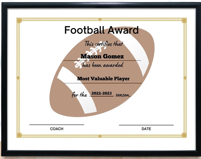 Sports Award Certificates - Etsy Canada