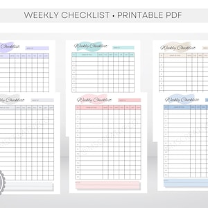 Weekly Checklist Printable | Weekly to Do List Checklist | Weekly List ...