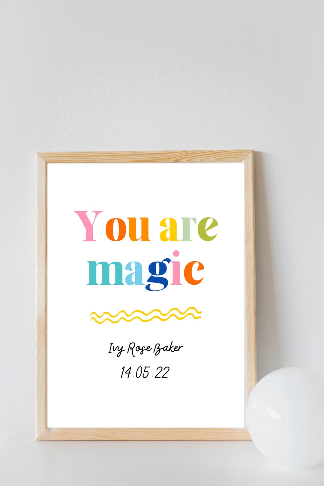 Personalised Colourful Baby Name Print - Etsy