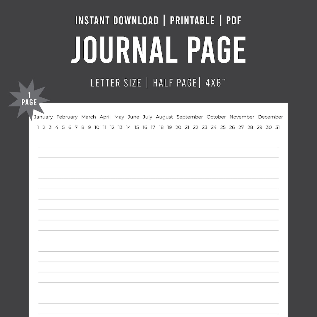 Journal Page Printable, Lined Note Paper, Notes Page Planner, Printable ...