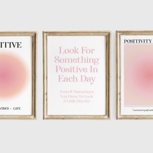 Pink Aura Poster Set of 3 Affirmation Poster Love Support Trust ...
