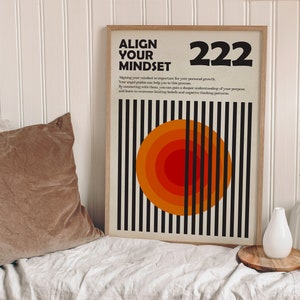 Angel Number Poster 222 444 666 Bauhaus Style Set of 3 - Etsy Canada