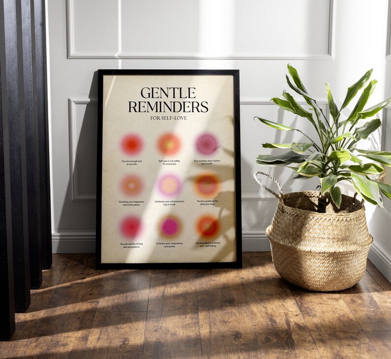 Gentle Reminders Print Aura Posters Positive Affirmations Self Love ...