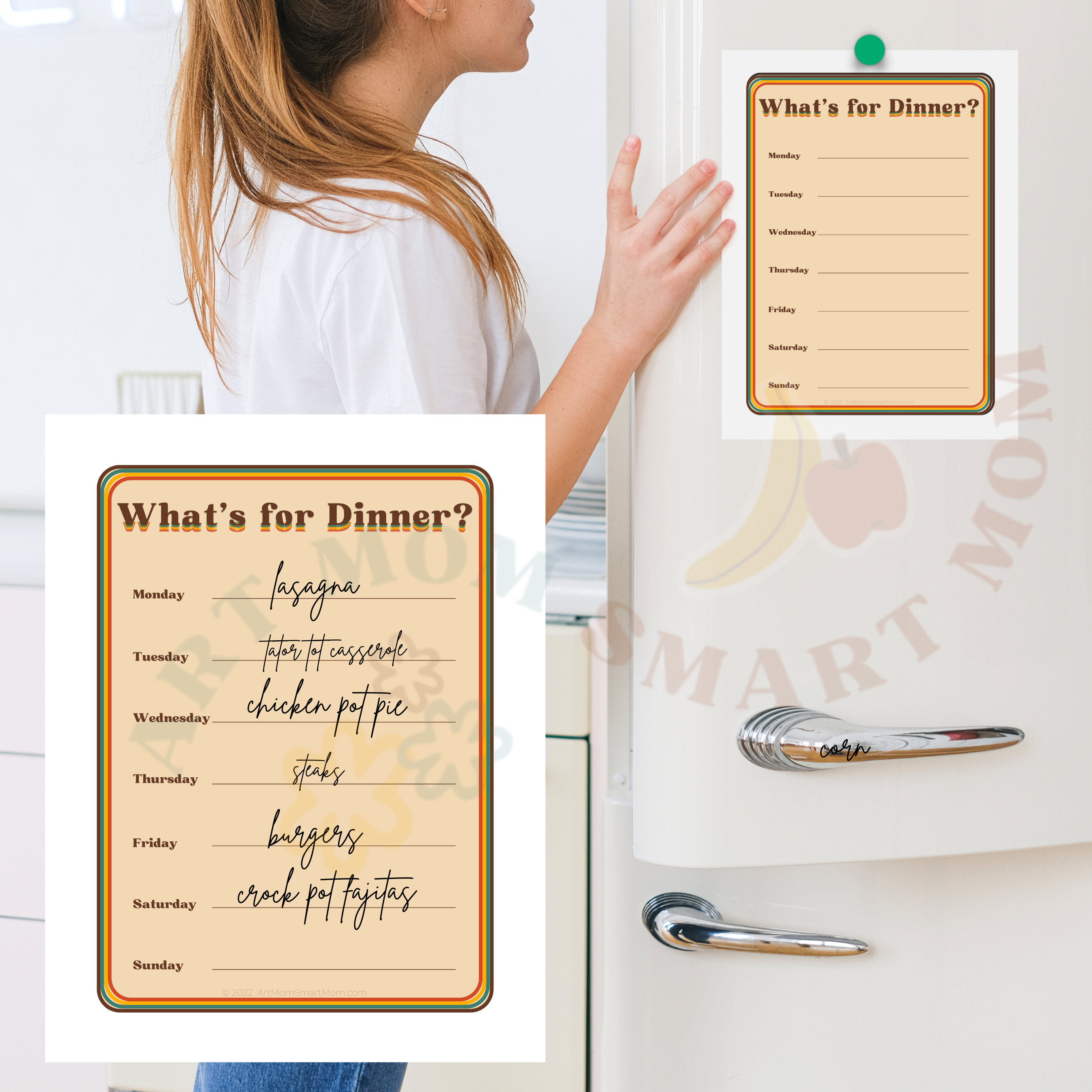 What's for Dinner Weekly Menu Poster Digital Download PDF Download ...