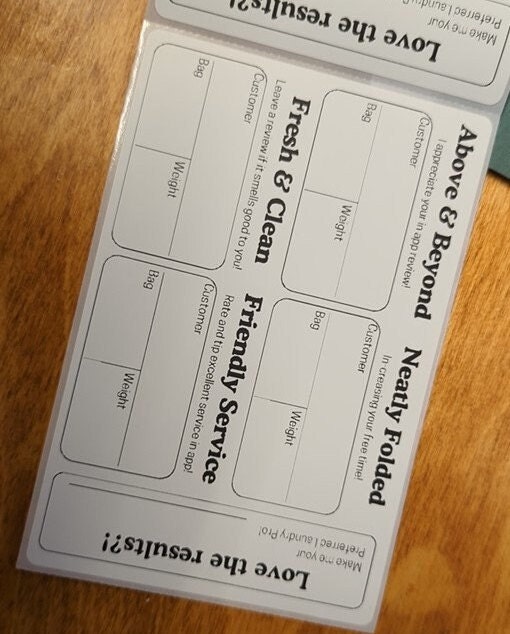 Printable 2" Labels for WASH & FOLD Business - Laundry Service App Bag ...