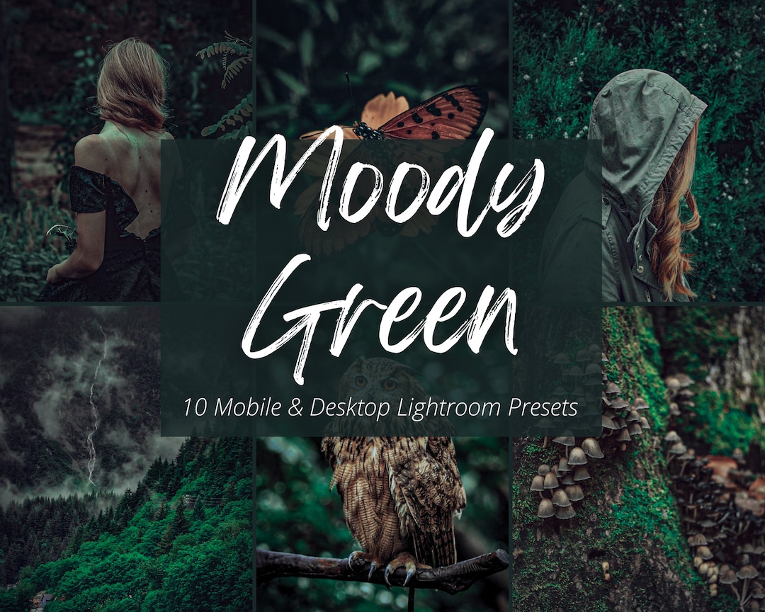 10 Moody Green Lightroom Mobile & Desktop Presets, Dark and Moody ...
