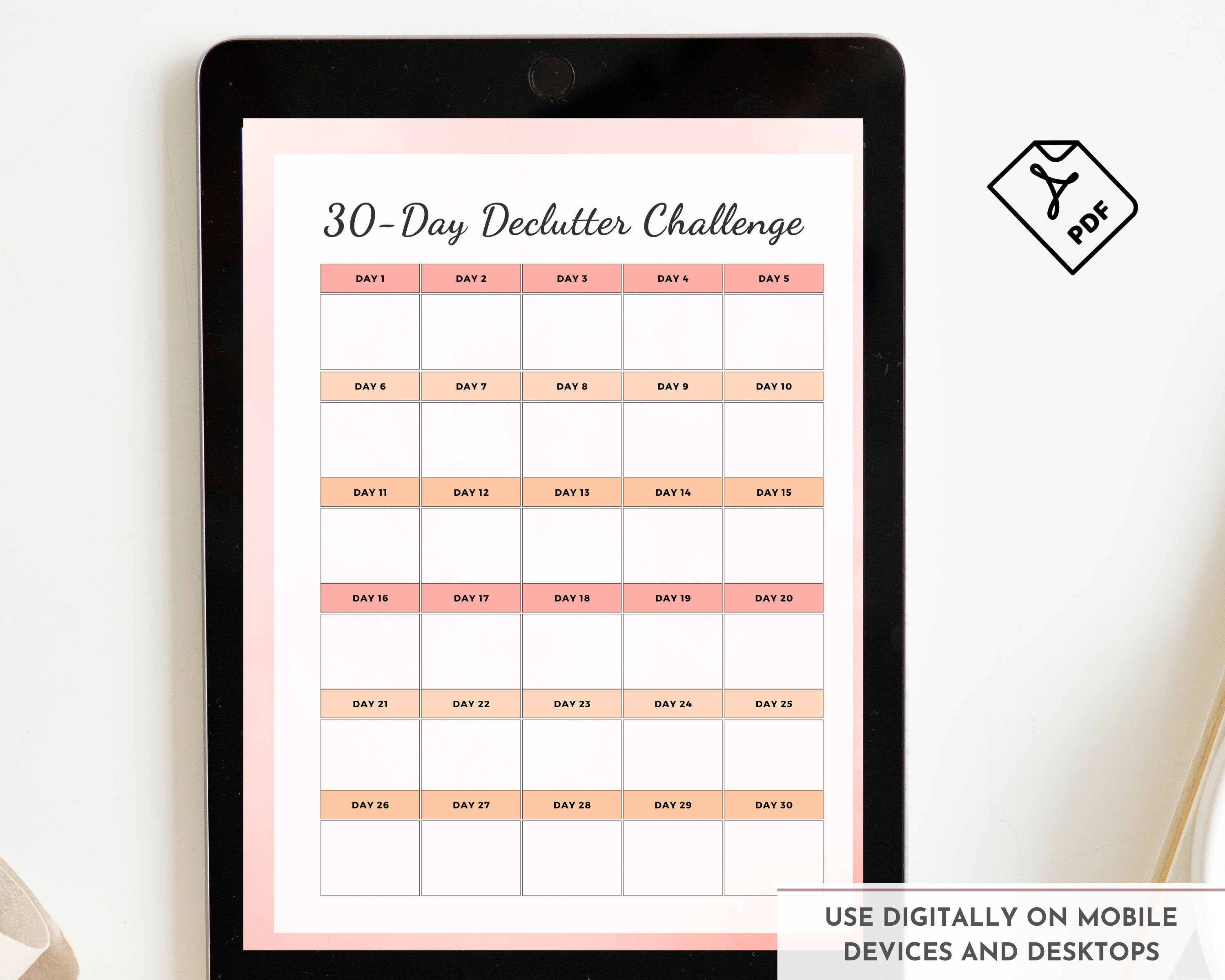 Editable Declutter Challenge, 30 Day Declutter Challenge, Deep Cleaning ...