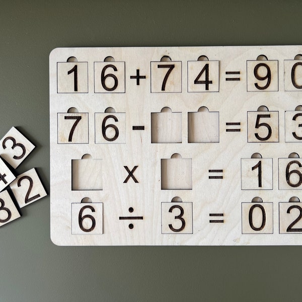 Wood Math Puzzles - Etsy