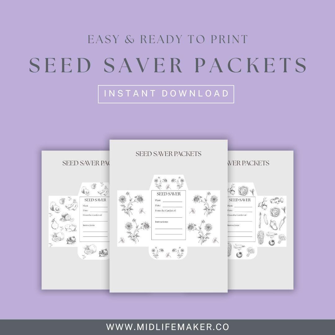 Printable Seed Saver Packet Templates - Etsy