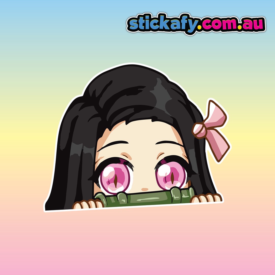 Nezuko Kamado Peeking Sticker - Etsy