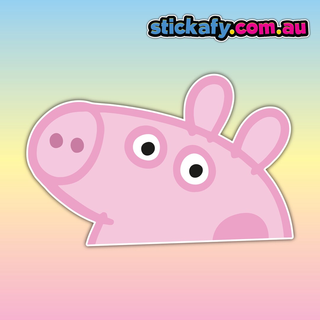 Peppa Pig Peeking Sticker - Etsy