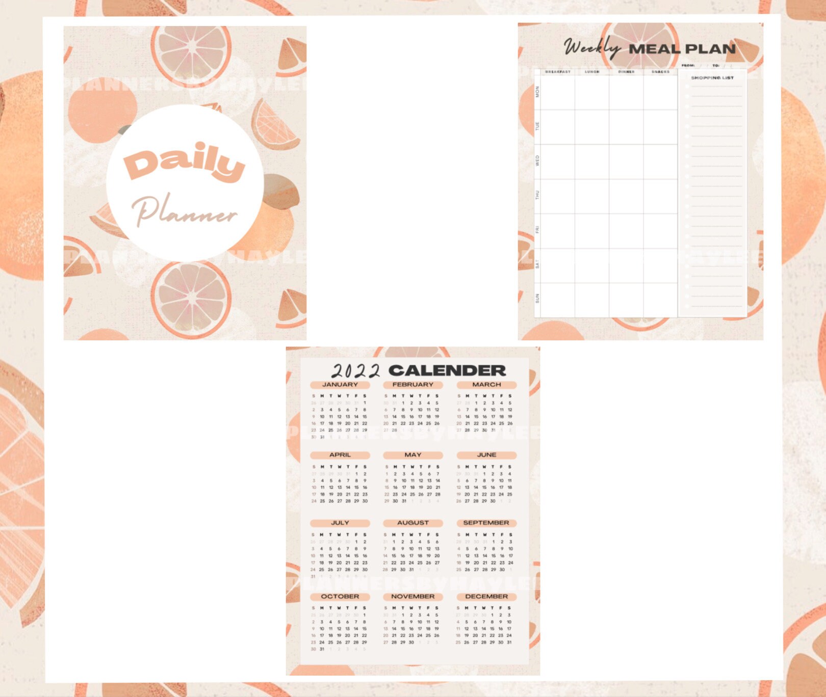 Orange Aesthetic Planner Set - Digital Planner - Goodnotes Planner ...