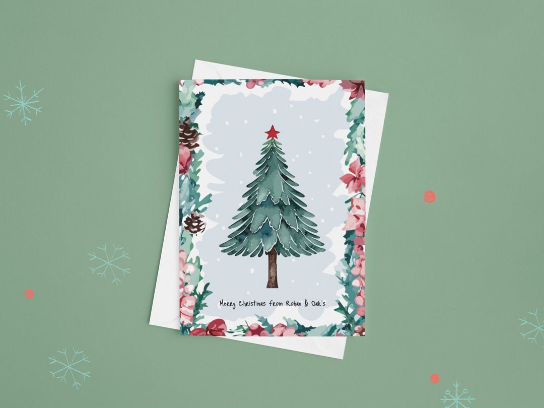 Editable Christmas Card Canva Template | 4x5 Holiday Greeting Card ...