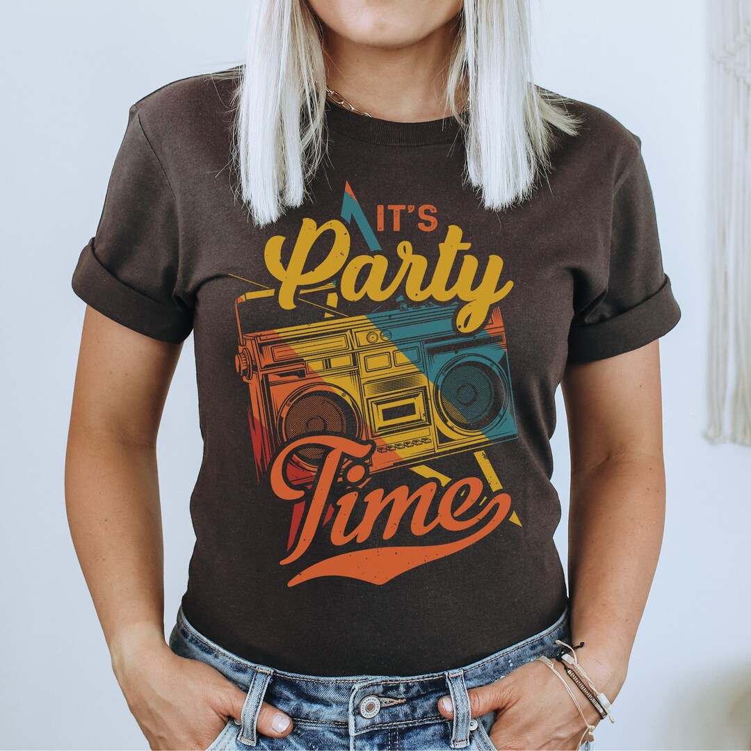 Camiseta retro unisex It's Party Time, camiseta vintage Boombox Radio ...