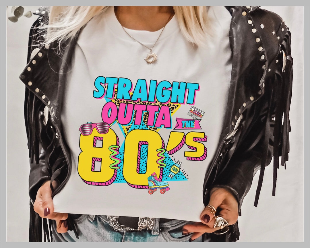 Straight Outta 80's, Neon Shirt, 80s Vintage Shirt, Birthday Shirt ...