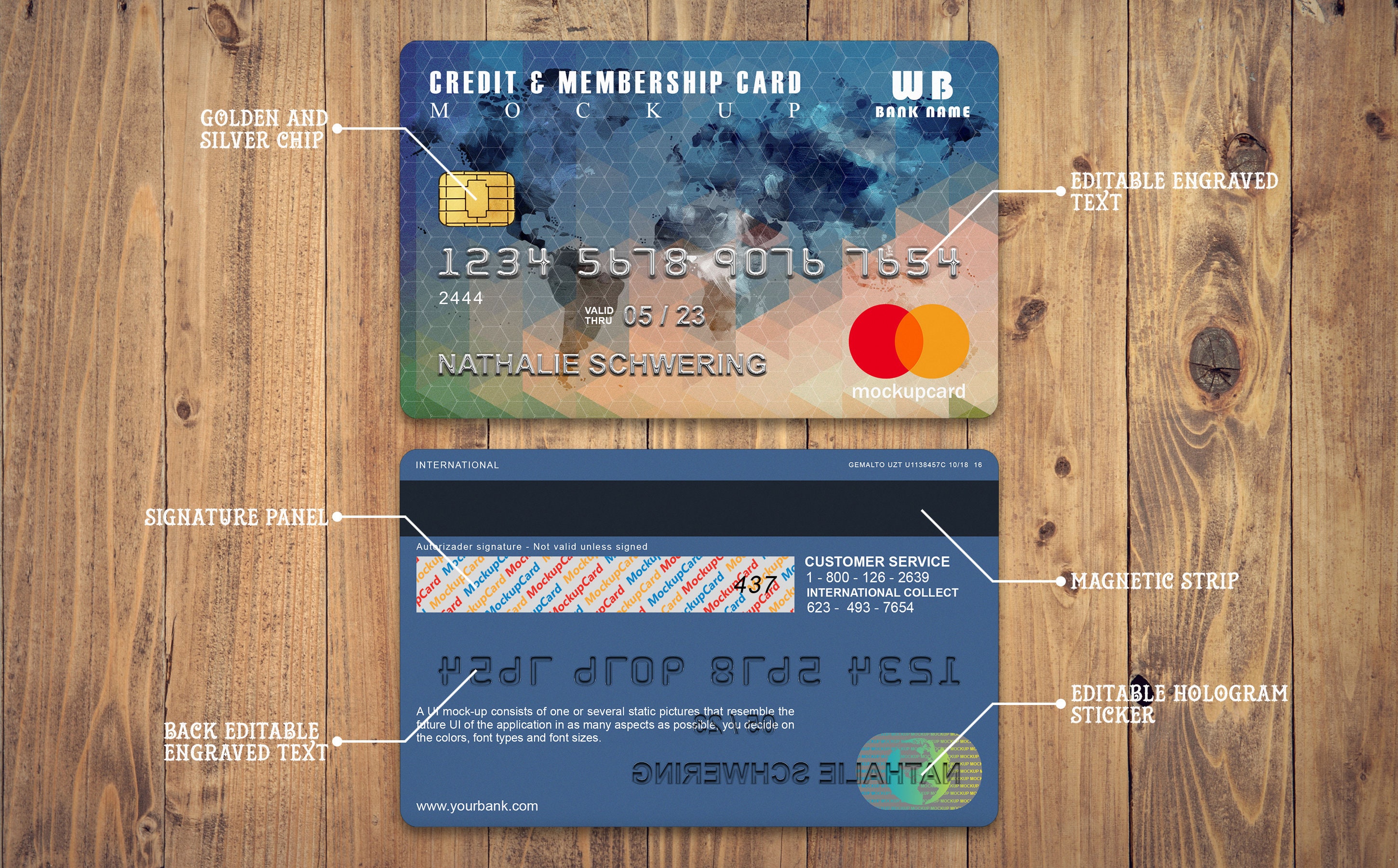 Credit Card Mockup / Debit Card Mockup / Gift Card Mockup / Membership ...