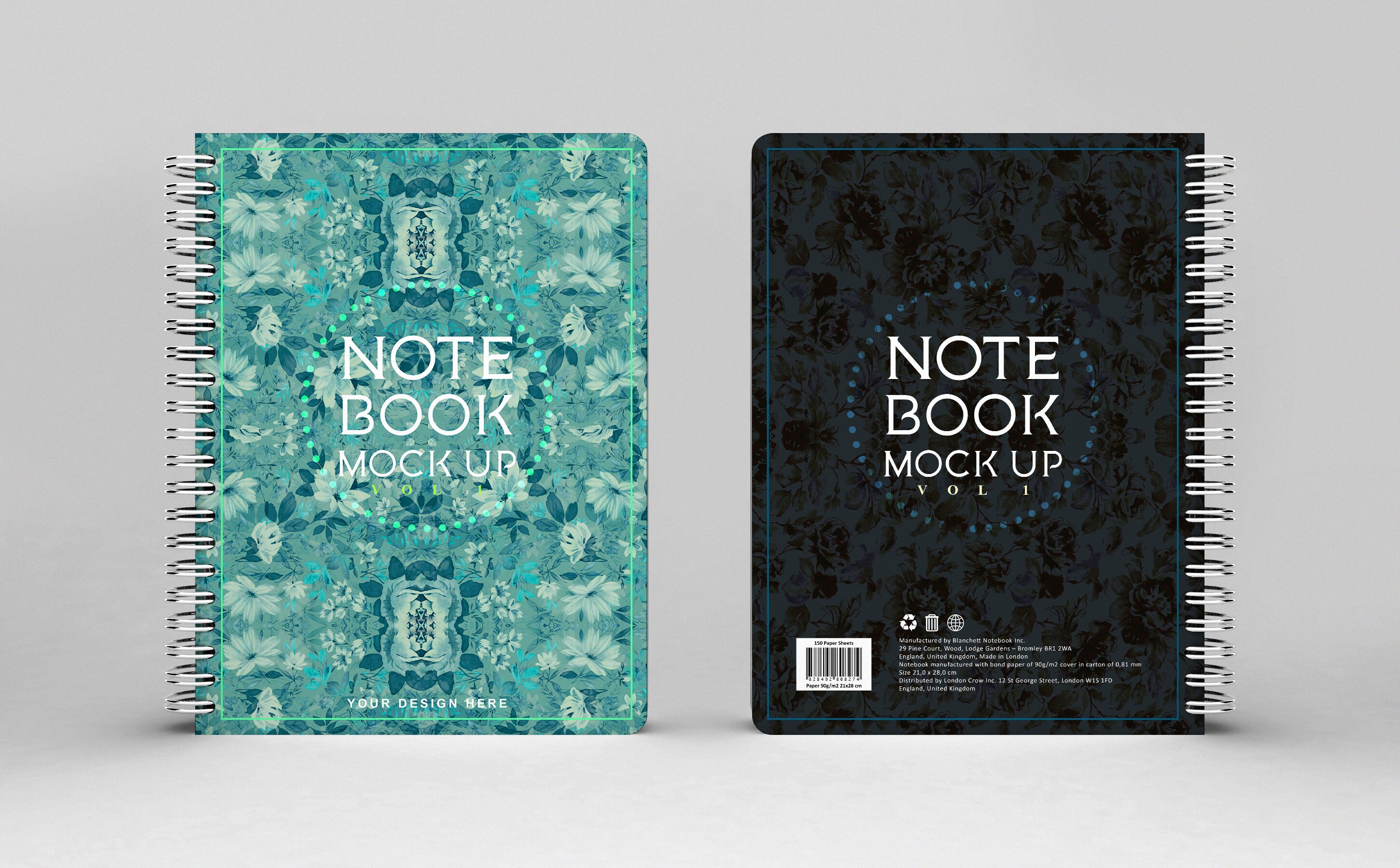 Notebook Mockup Vol 1 / Journal Mockup / Spiral Notebook Mockup / Diary ...