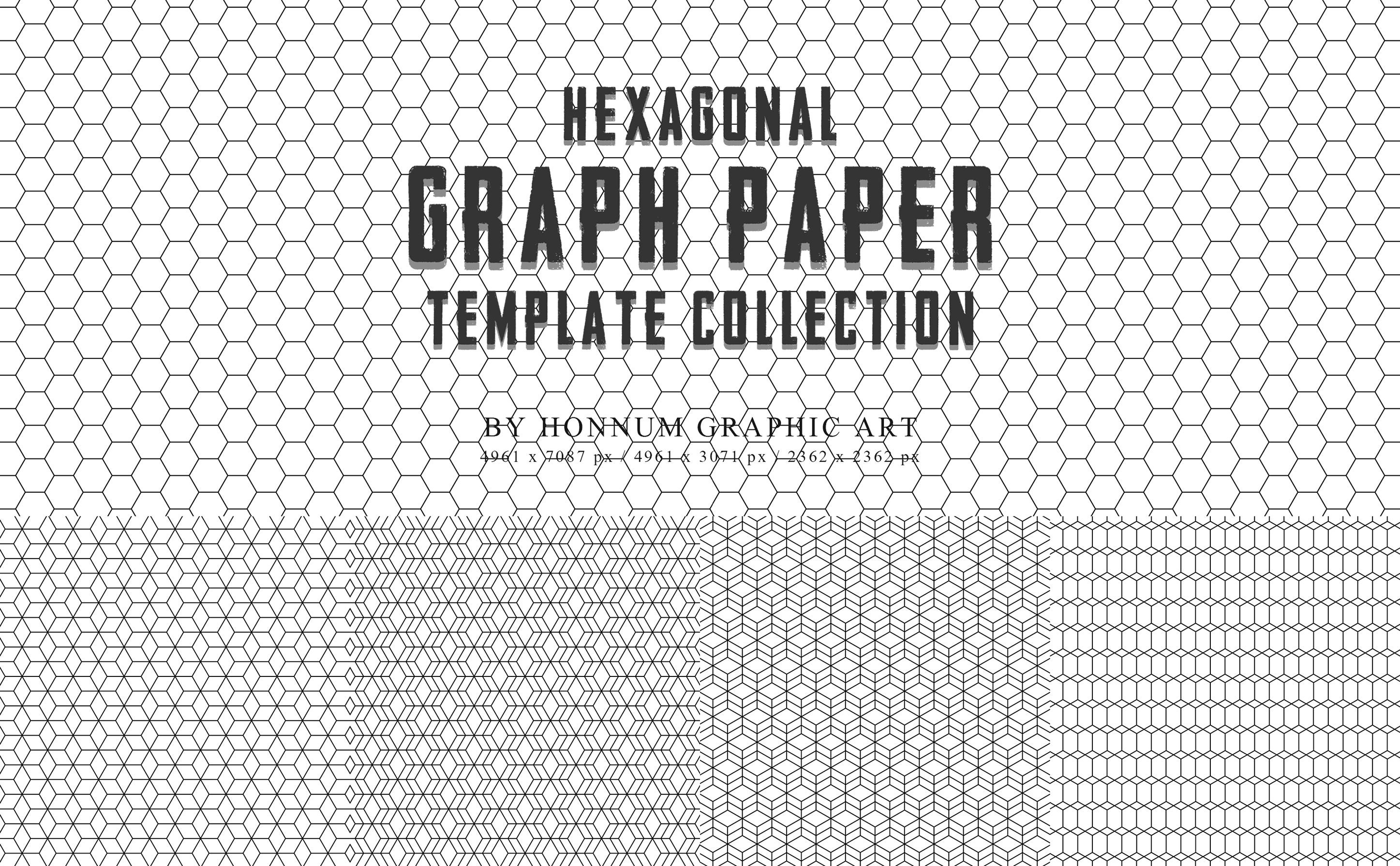 Hexagonal Graph Paper Template Collection / Photoshop Patterns ...