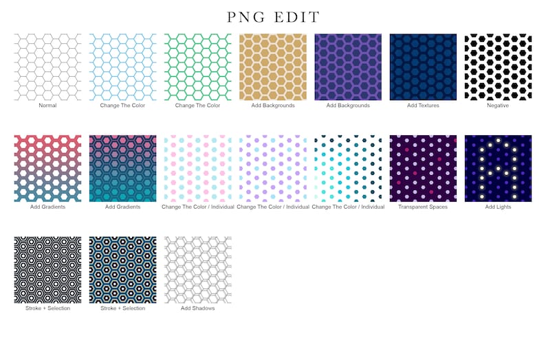 Hexagonal Graph Paper Template Collection / Photoshop Patterns ...