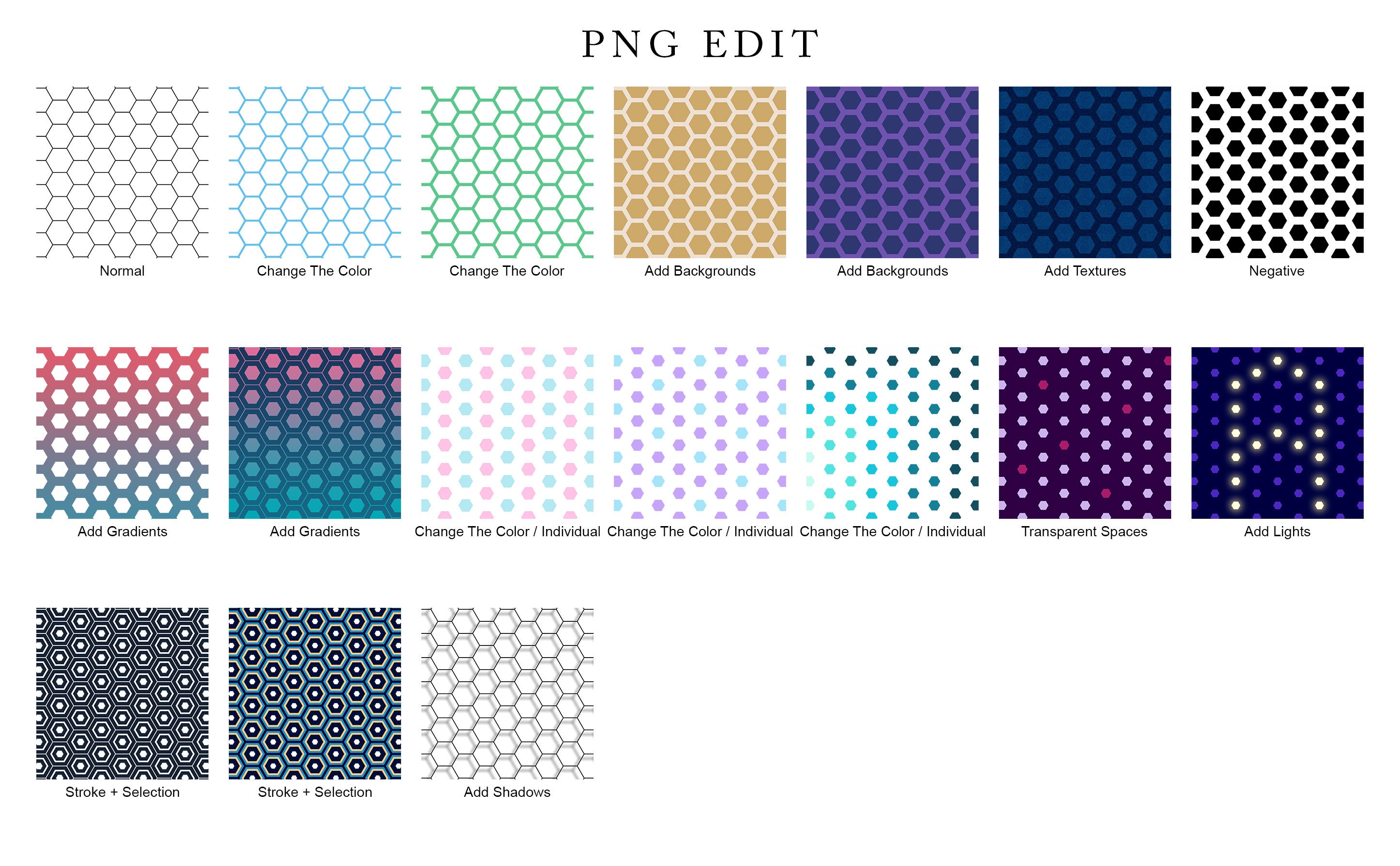 Hexagonal Graph Paper Template Collection / Photoshop Patterns ...