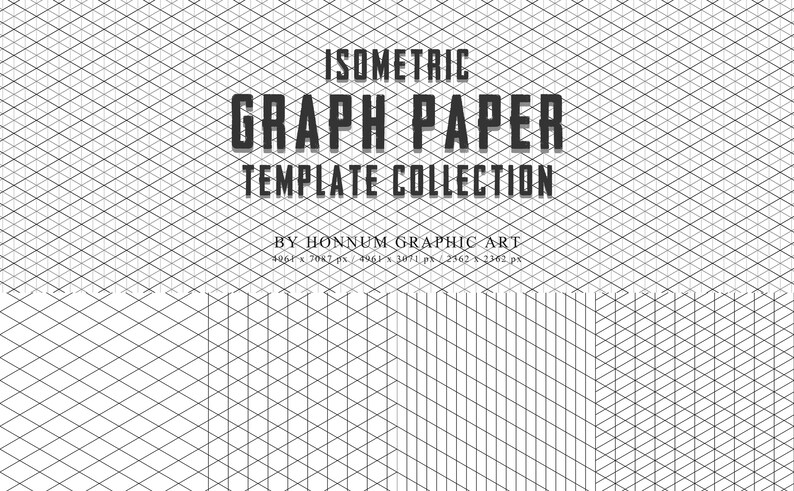 Isometric Graph Paper Template Collection / Photoshop Patterns ...
