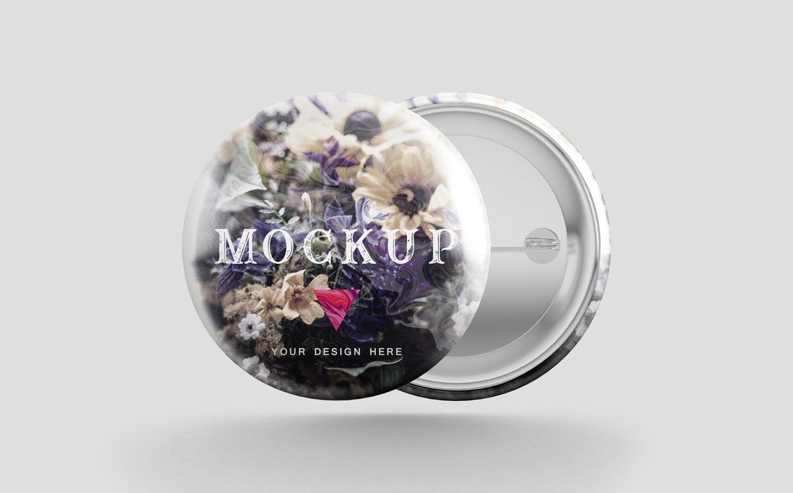 Pin Button Badge Mockup / Pinback Button Badge Mockup / Customizable ...
