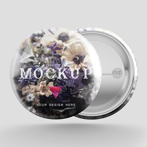 Pin Button Badge Mockup / Pinback Button Badge Mockup / Customizable ...