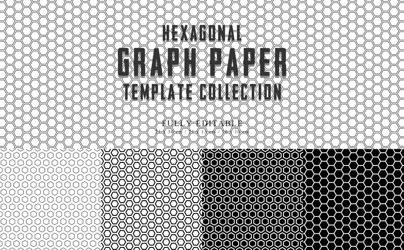 Hexagonal Graph Paper Template Collection / Photoshop Patterns ...