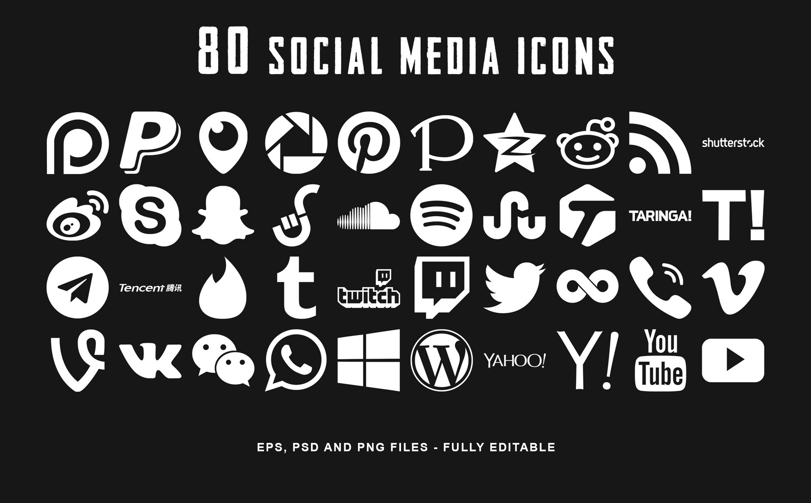 80 Social Media Icons Mega Pack / Website Icons / Blog Icons ...