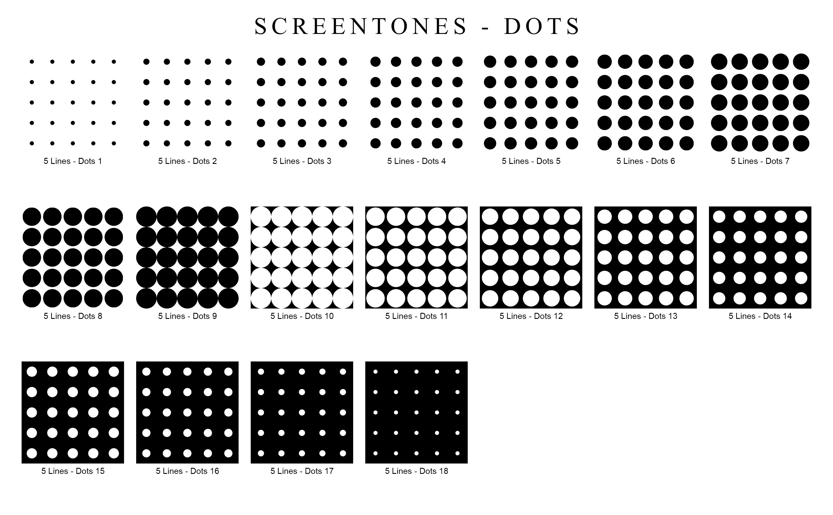 Screentones Collection 2 Dots / Photoshop Patterns / Photoshop Brushes ...