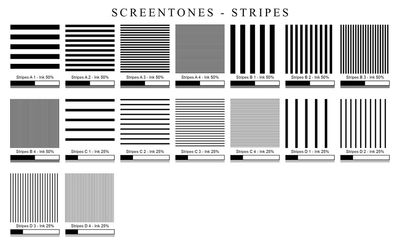 Screentones Collection 4 - Stripes / Photoshop Patterns / Photoshop ...