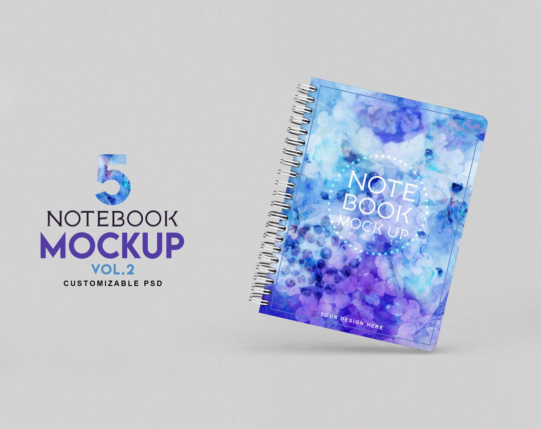 Notebook Mockup Vol 2 / Journal Mockup / Spiral Notebook Mockup / Diary ...