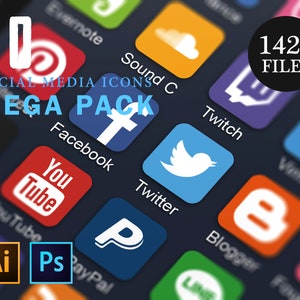 80 Social Media Icons Mega Pack / Website Icons / Blog Icons ...