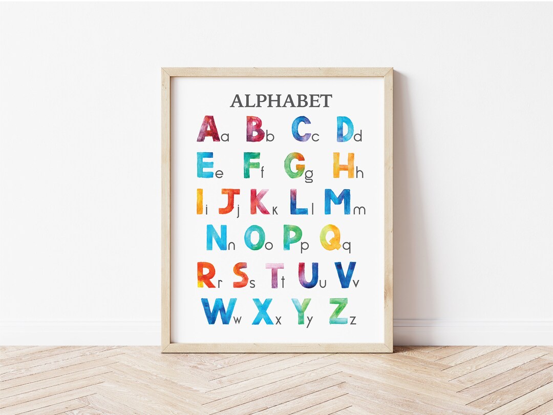Abcs Poster, Alphabet Watercolor Nursery Decor, Home School, Preschool ...