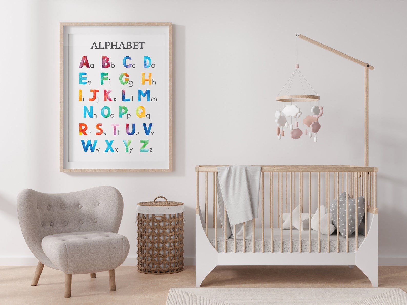 Abcs Poster, Alphabet Watercolor Nursery Decor, Home School, Preschool ...