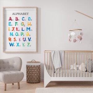 Abcs Poster, Alphabet Watercolor Nursery Decor, Home School, Preschool ...
