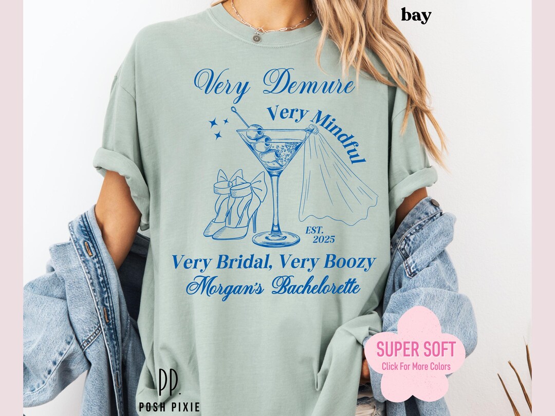 Very Demure Very Mindful, Beach Bachelorette Party Shirt, Custom ...