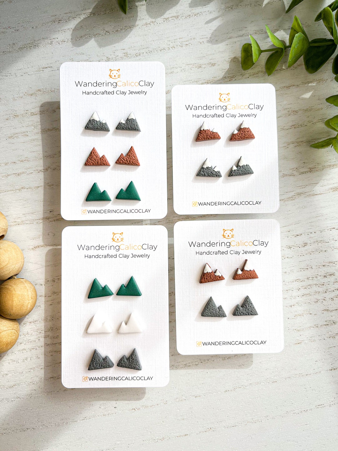 Polymer Clay Mountain Earrings, Hiking Theme Earrings, Jewelry for ...