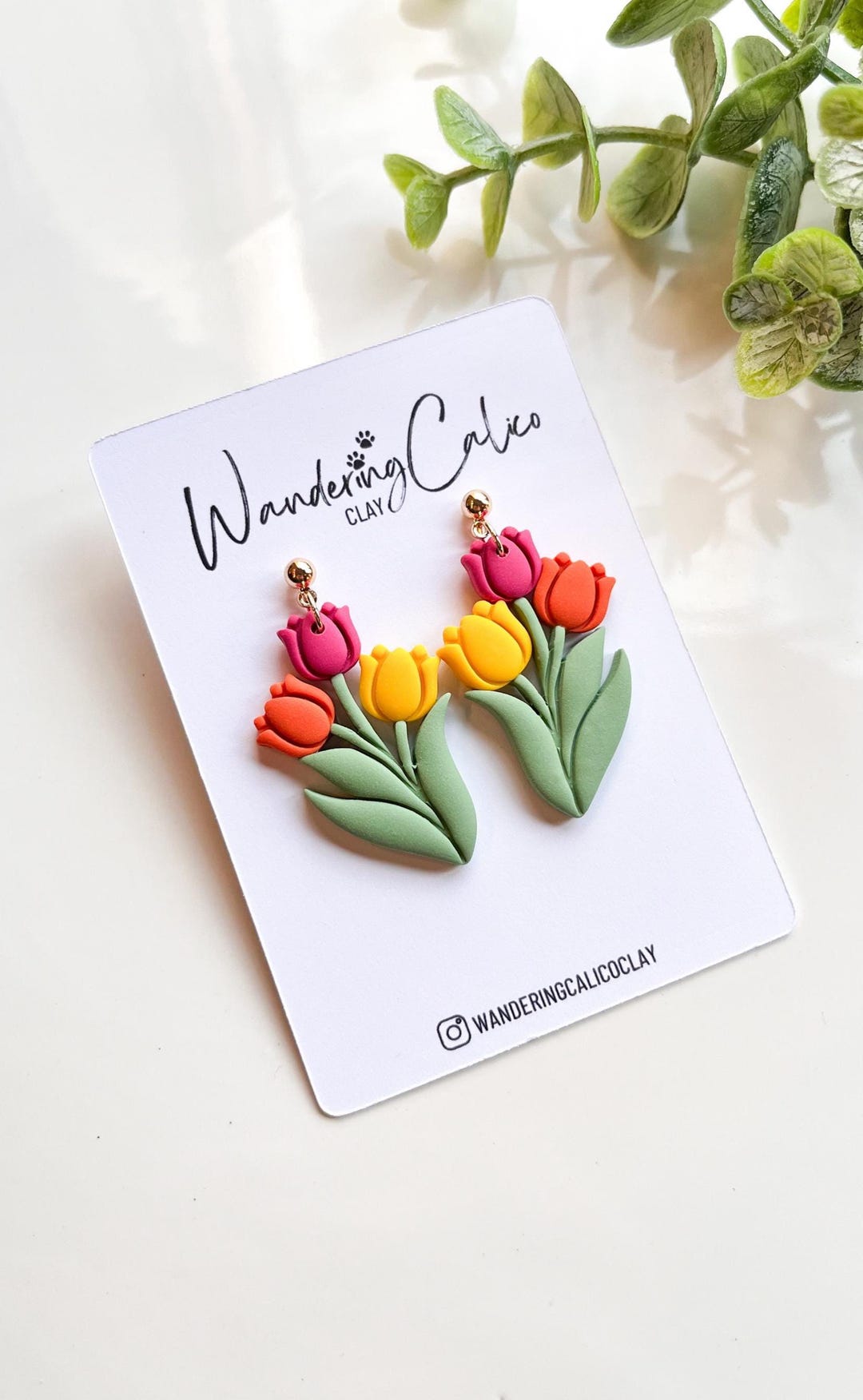 Spring Tulips Polymer Clay Earrings, Springtime Themed Jewelry, Tulip ...