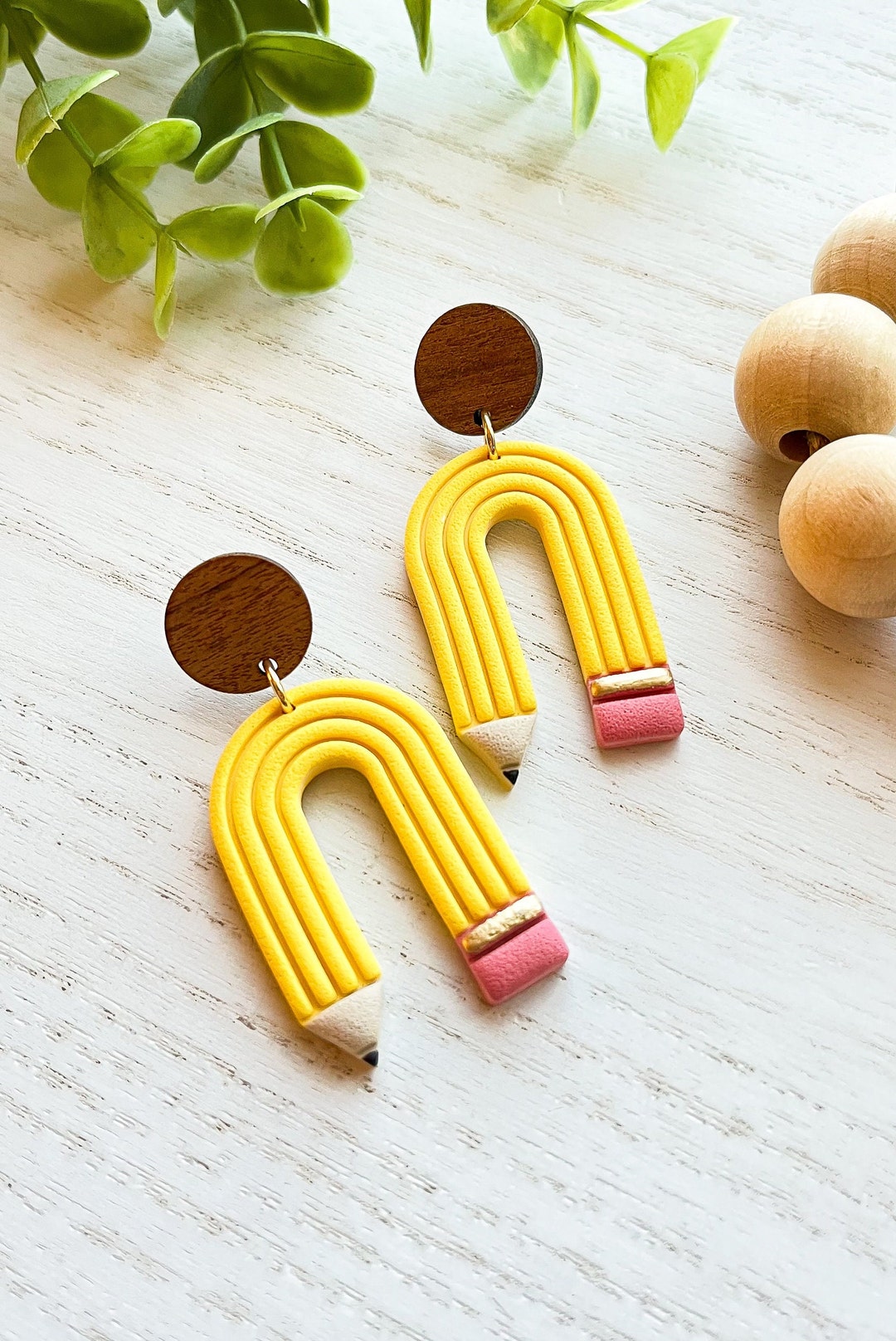 Polymer Clay Pencil Earrings, Teacher Theme Earrings, Teacher ...