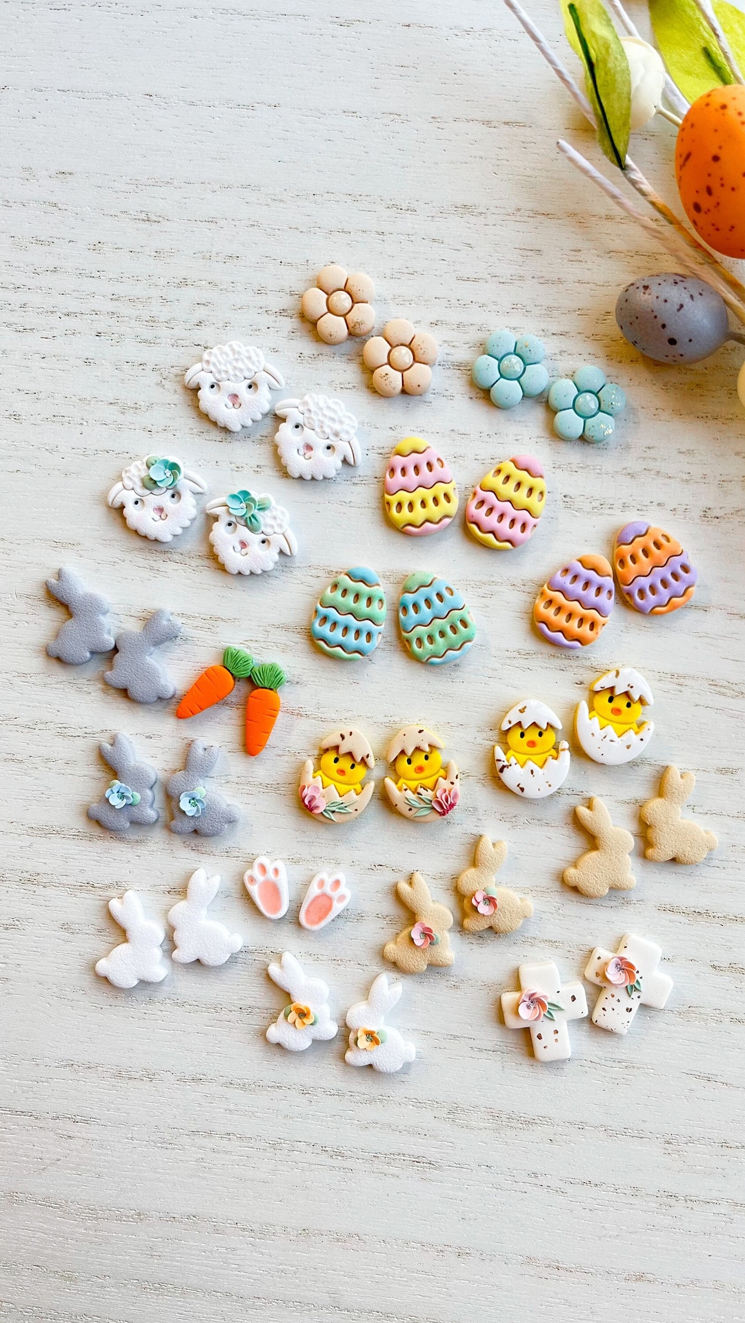 Build Your Own Easter Stud Set, Easter Egg Clay Earrings, Bunny Jewelry ...
