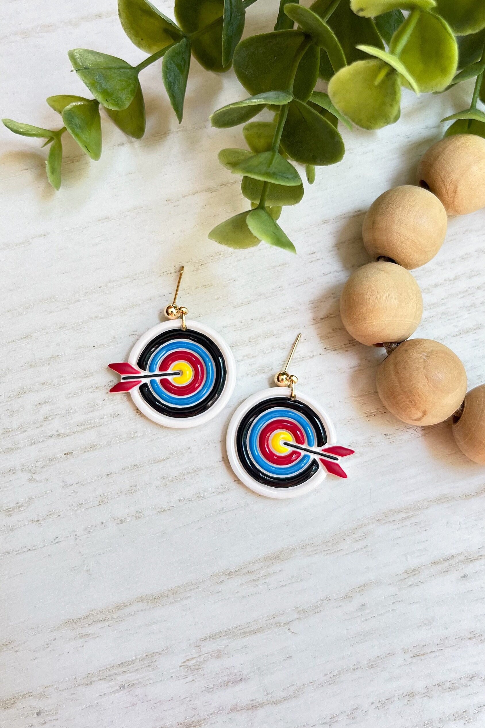 Archery Target Earrings, Polymer Clay Target Jewelry, Gift for Archers ...
