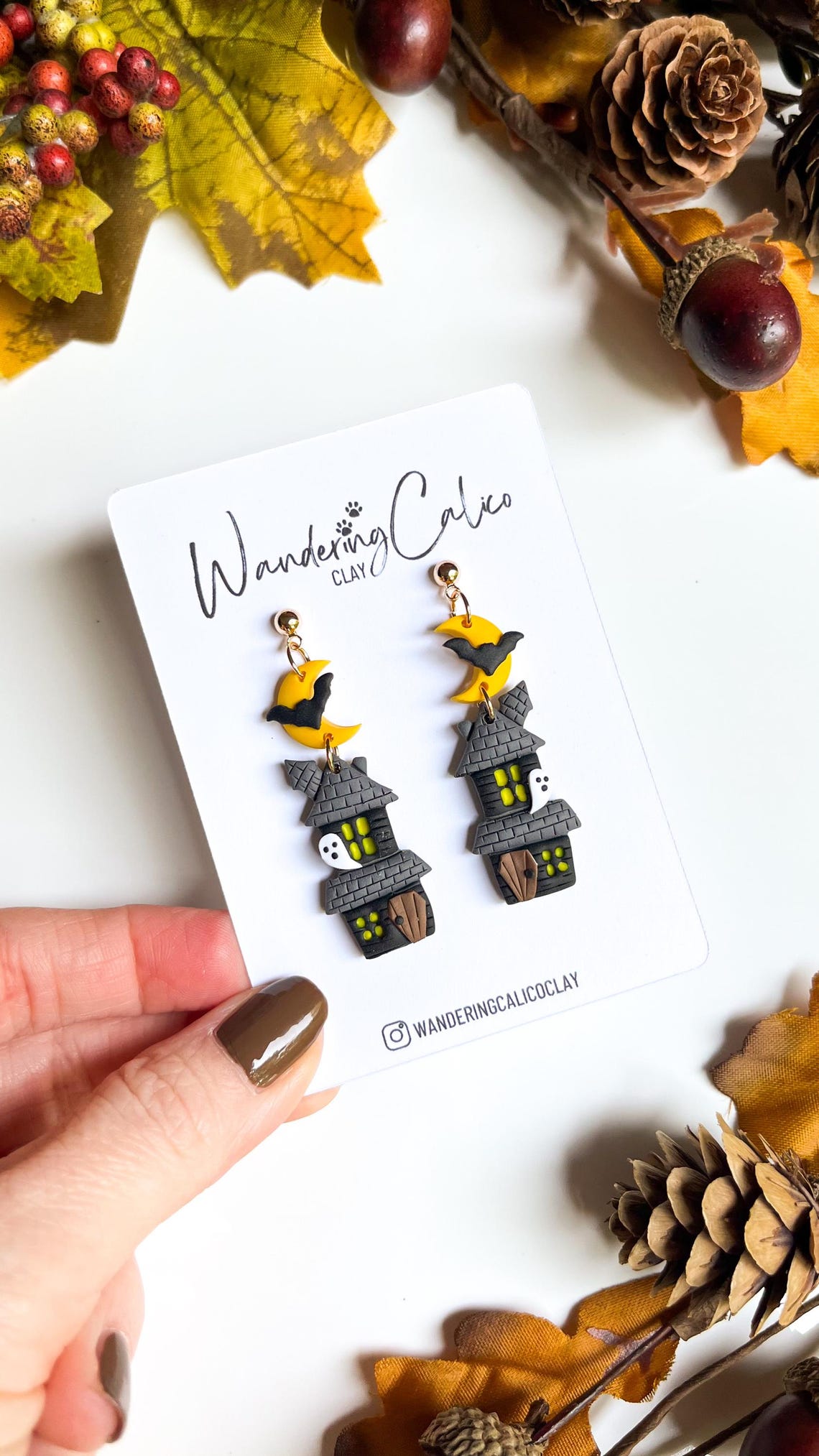 Spooky Haunted House Earrings for Halloween, Unique Handmade Haunted ...