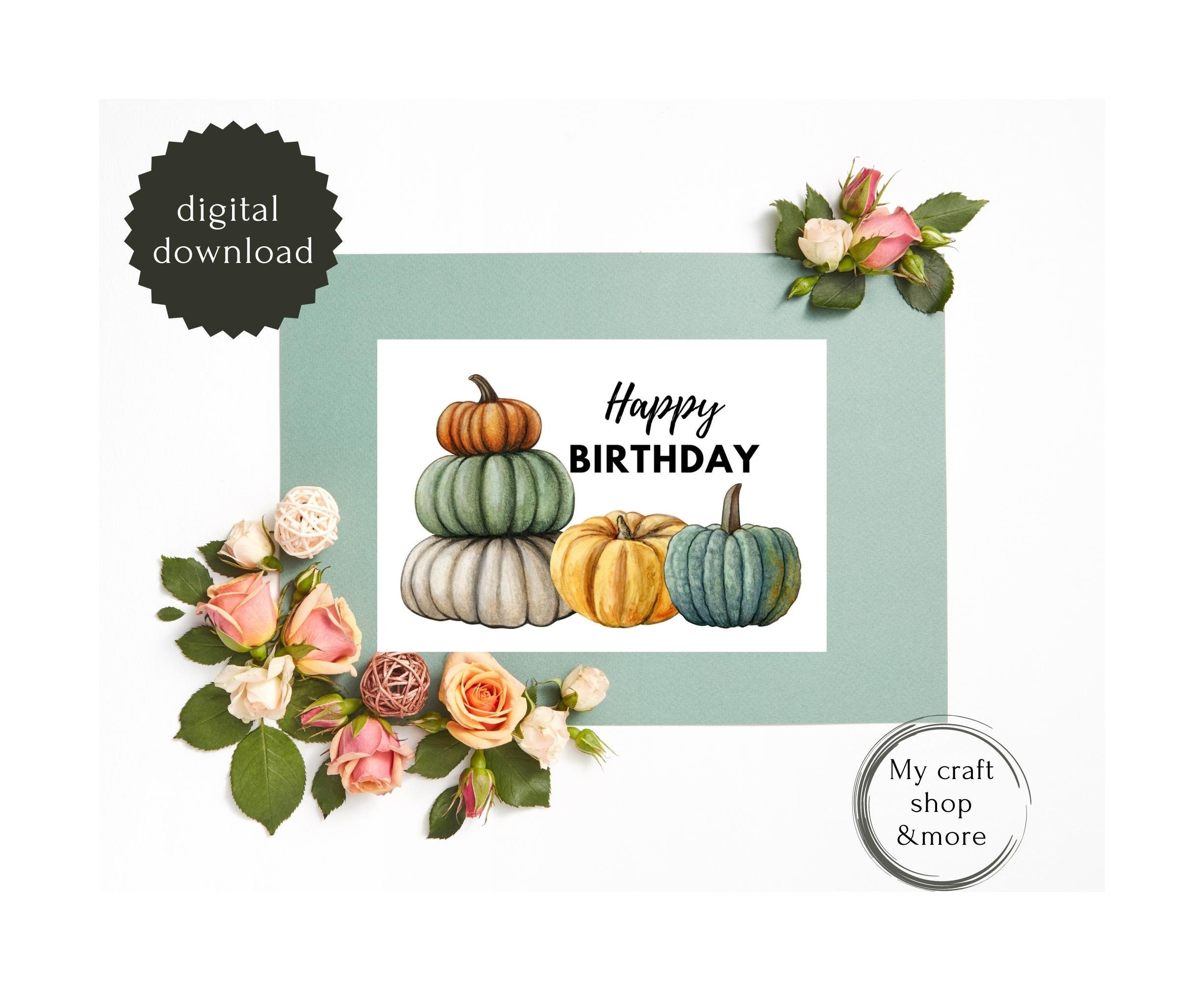PRINTABLE BIRTHDAY CARD Fall Theme - Etsy