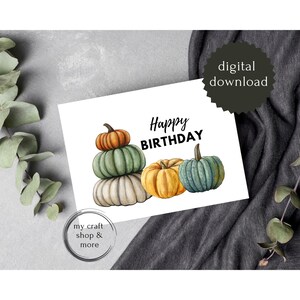 PRINTABLE BIRTHDAY CARD Fall Theme - Etsy