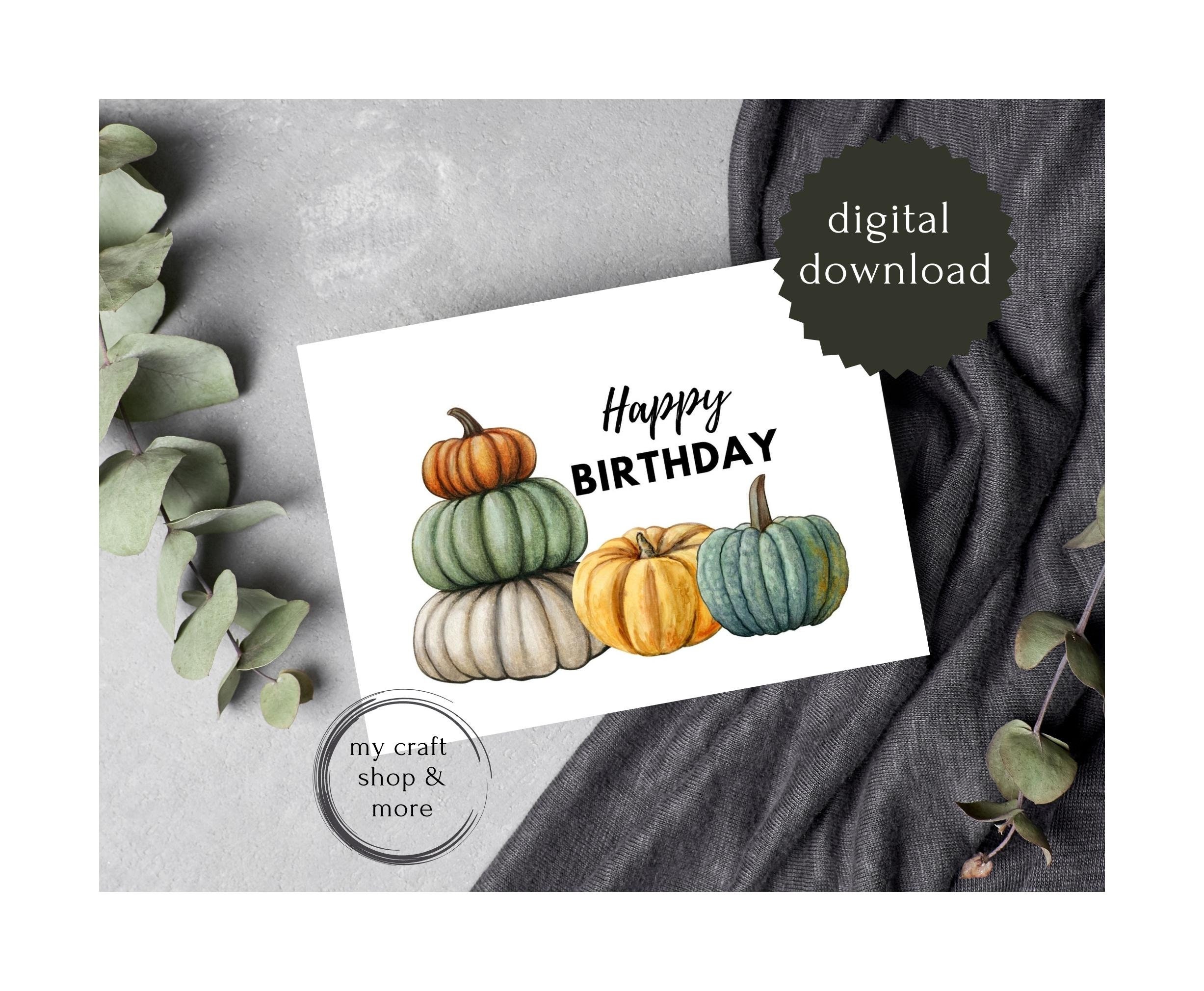 PRINTABLE BIRTHDAY CARD Fall Theme - Etsy